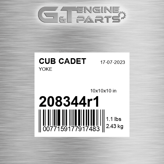 208344R1 YOKE fits CUB CADET (New OEM) - Walmart.com