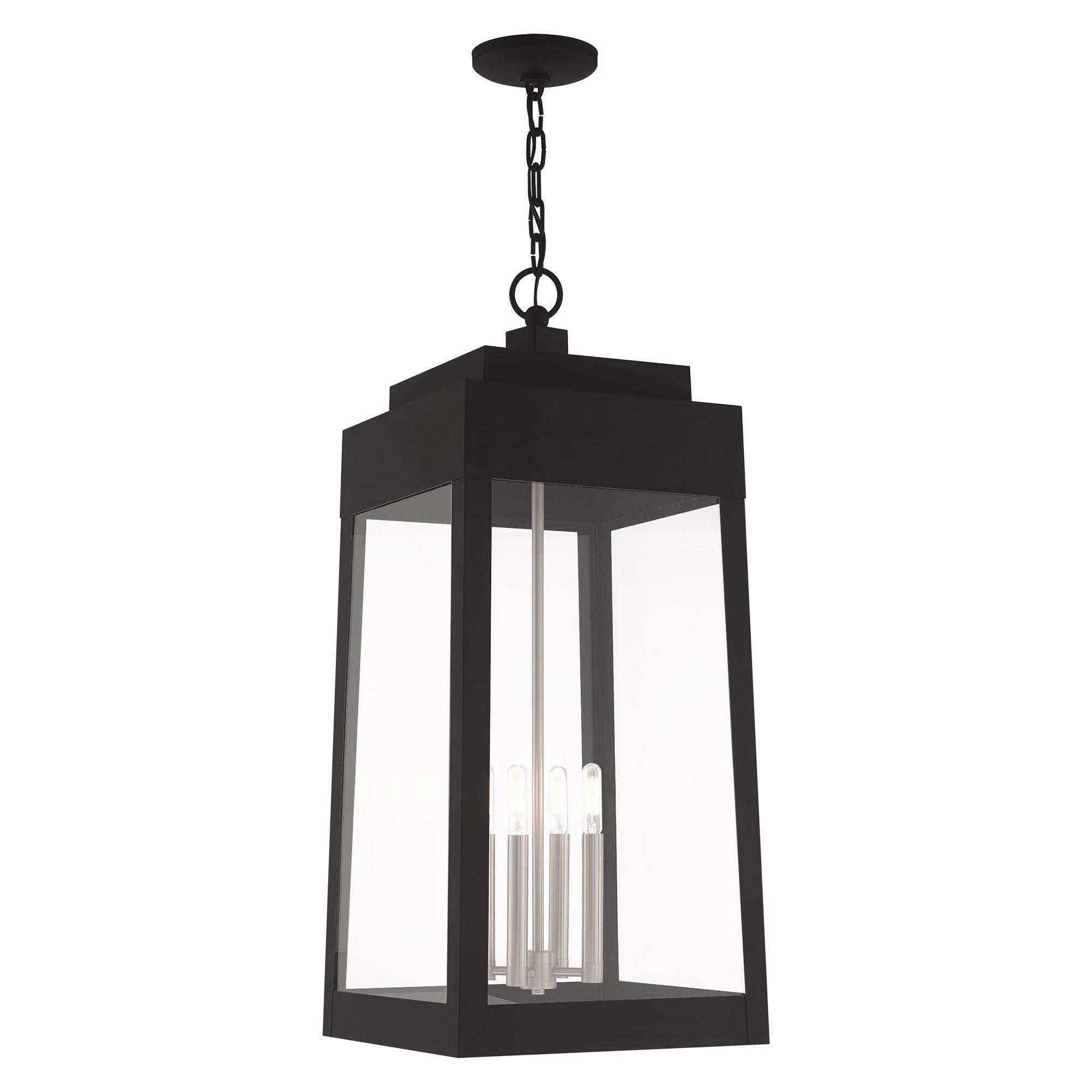 Livex Lighting - Oslo - 4 Light Outdoor Pendant Lantern in Mid Century ...