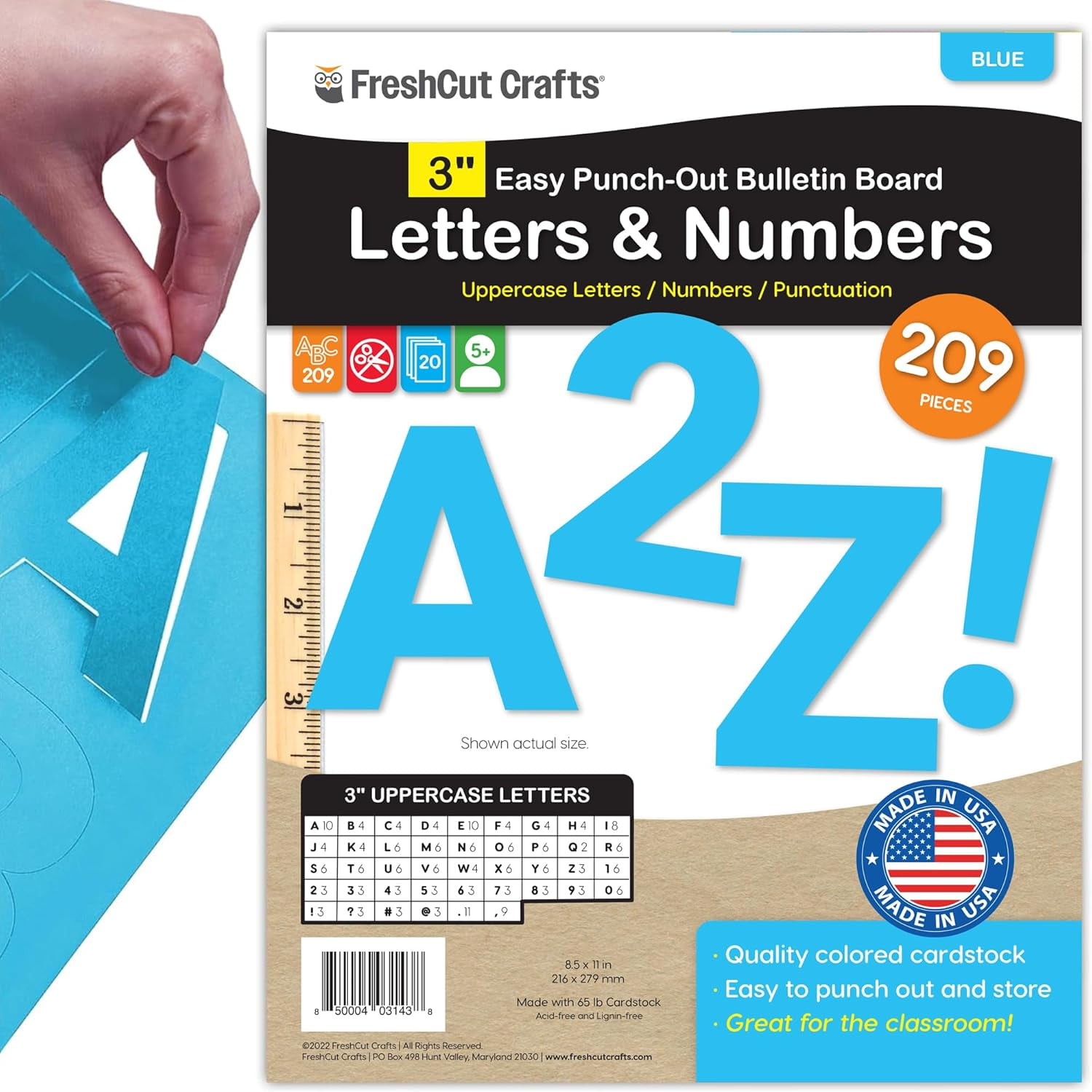 209 Pcs 3" Blue Bulletin Board Letters & Numbers, Capital Letters ...