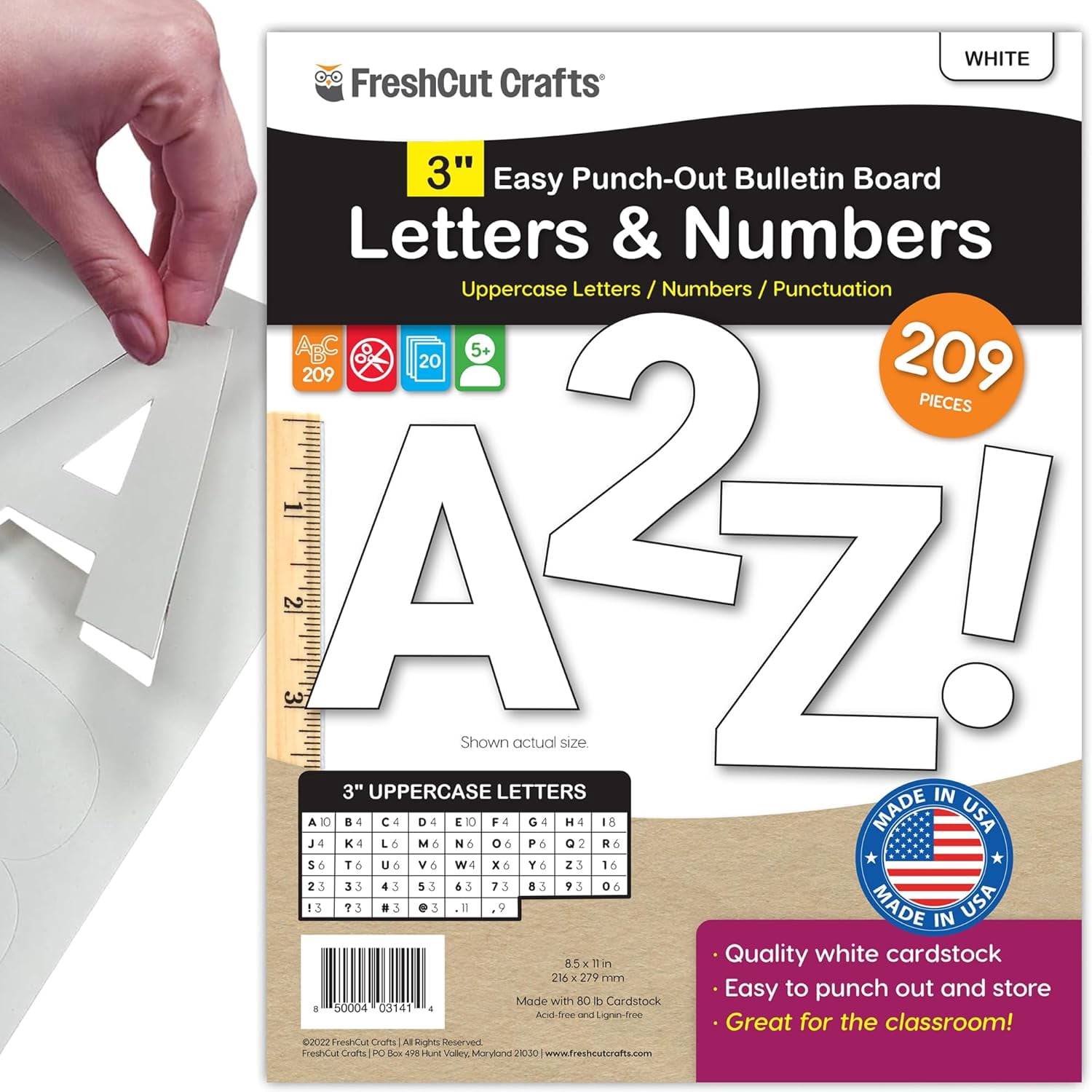 209 Pcs 3 in. White Bulletin Board Letters & Numbers, Capital Letters ...