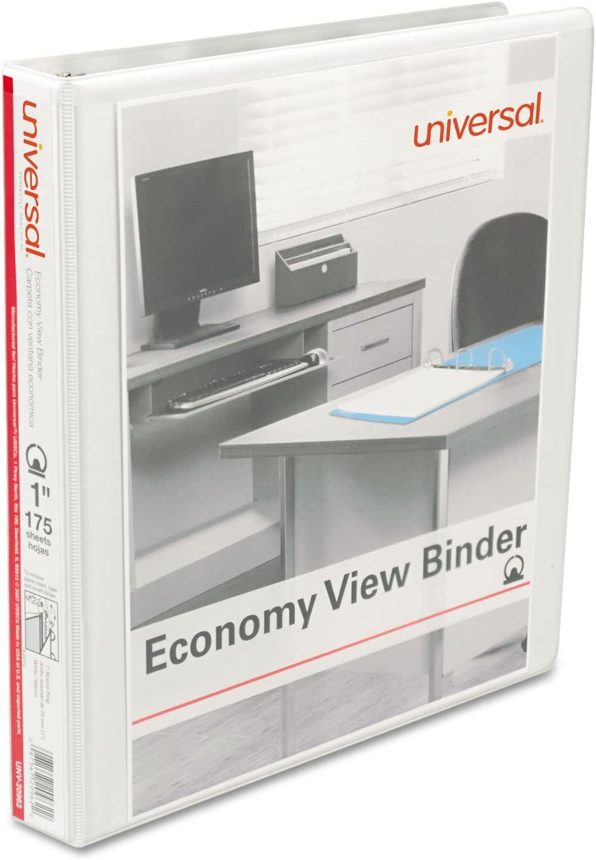 20962CT Economy Round Ring View Binder, 1" Capacity, White, Pack of 12 ...