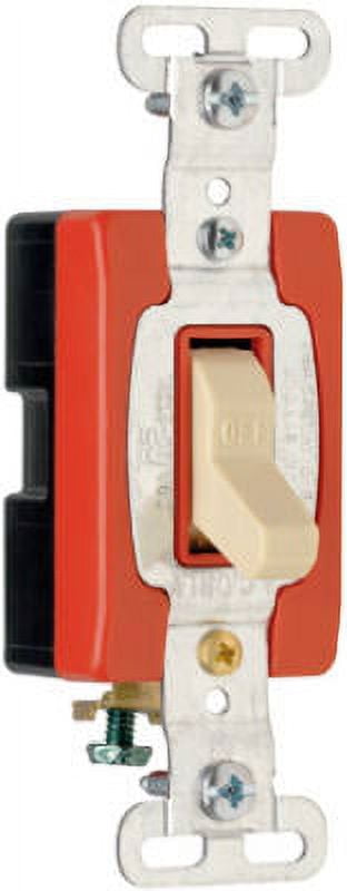 20A 120/277V Ivory Grounding Premium Single Pole Toggle Switch, Each ...