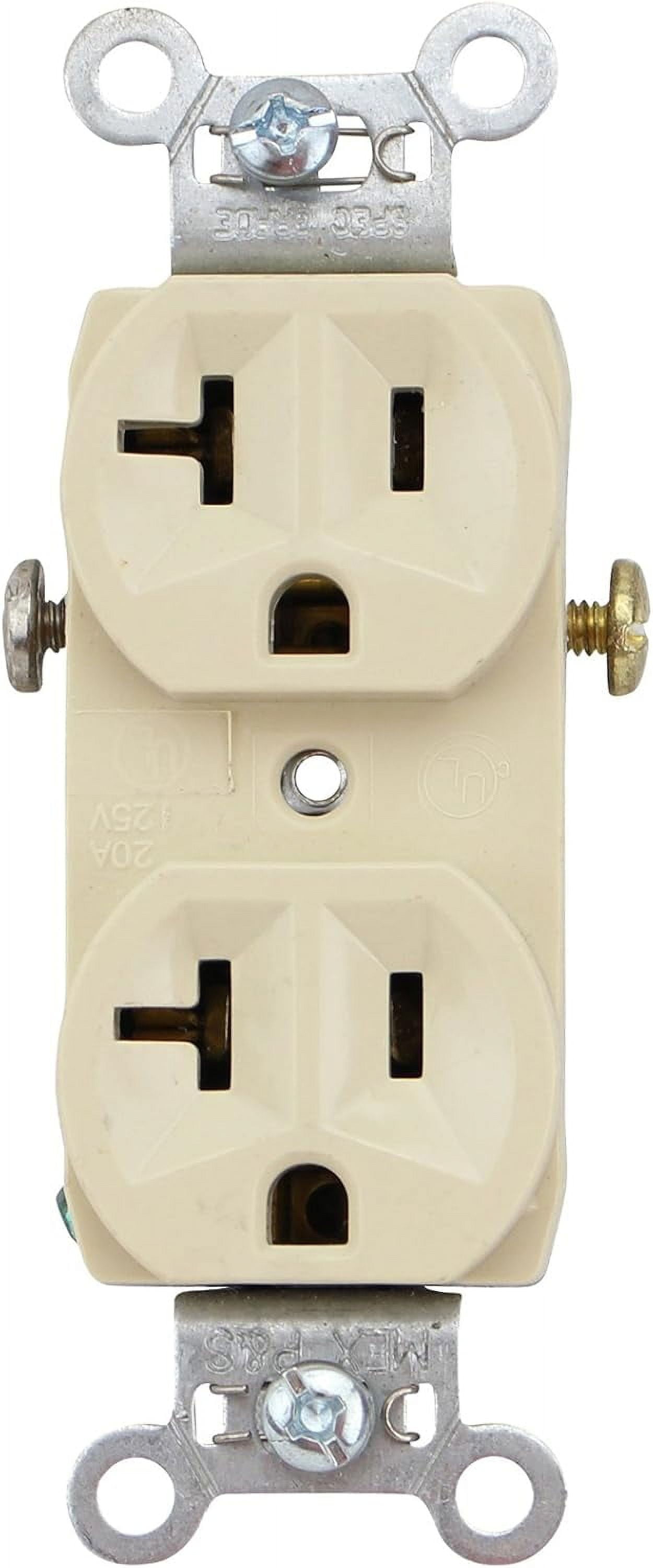 20A 125V Narrow Body Duplex Receptacle Straight Blade Grade, (10 Pack ...