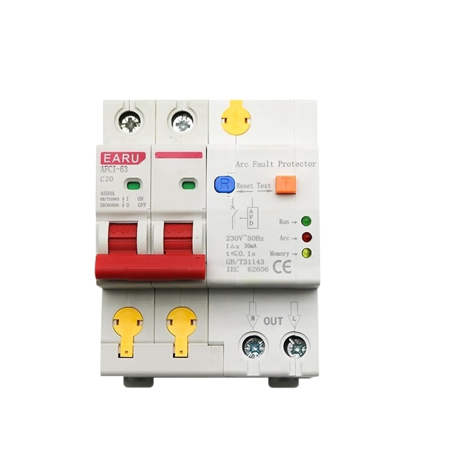 20A 2P AFDD AFCI Arc Fault Protector Dector Circuit Breaker Interrupte ...