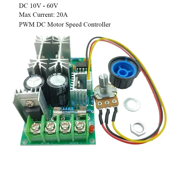 20A DC 10V 12V 36V 48V 60V DC motor speed regulator High power drive ...