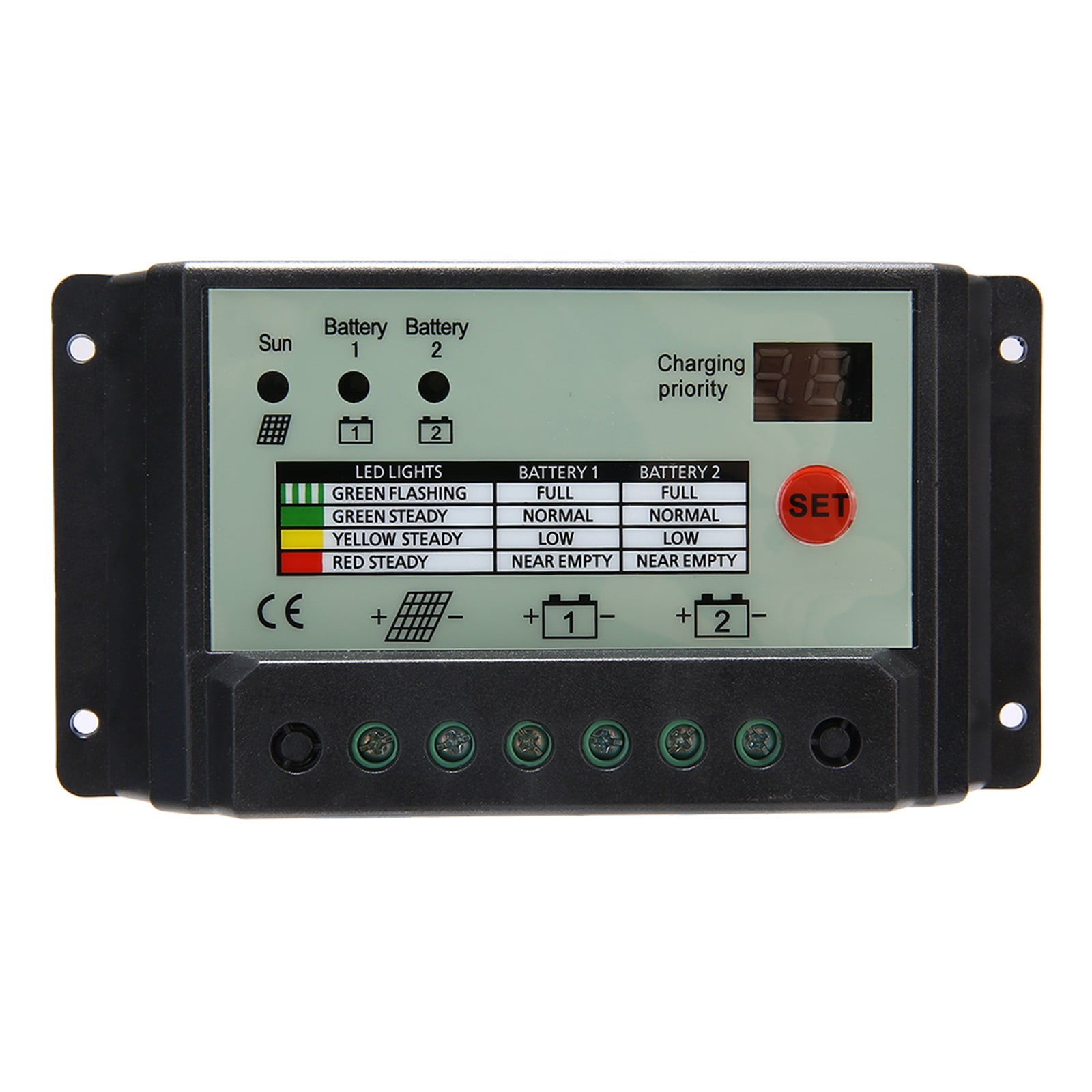 20A Dual Battery Solar Charge Controller Regulator For 12V Or 24V ...