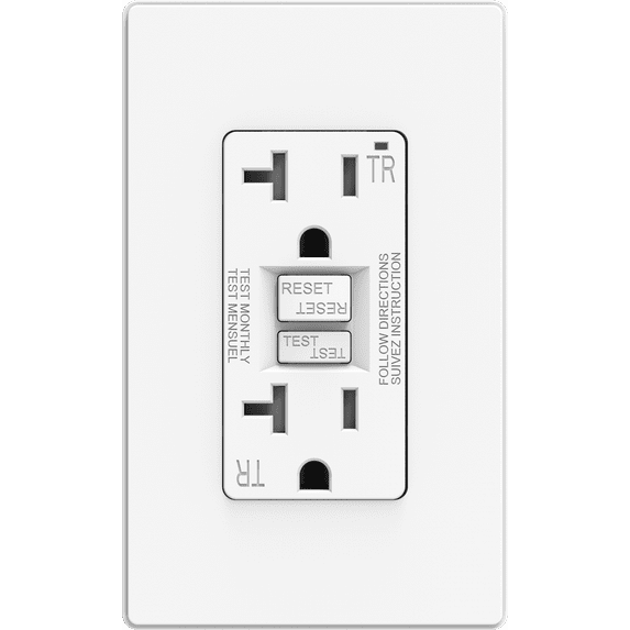 Hyper Tough GFCI Electrical Outlet 20A White with Self-Test, Tamper ...