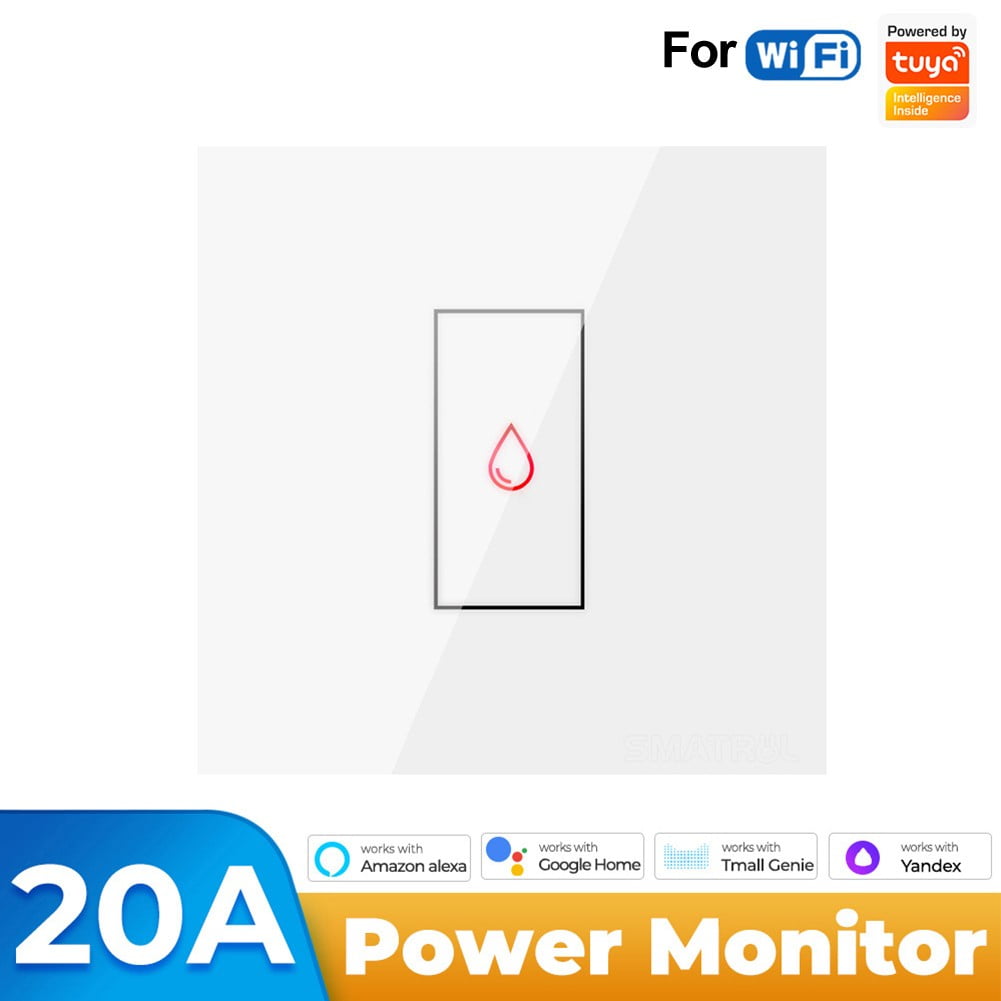 20A Power Monitor Tuya Smart WIFI Switch Remote Control Touch Switch ...