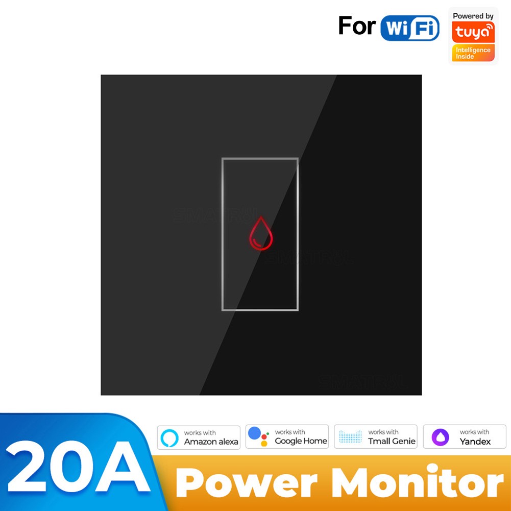 20A Power Monitor Tuya Smart WIFI Switch Remote Control Touch Switch ...