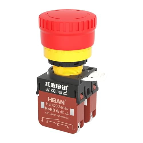 20A high Current Emergency Stop Switch red Large inching Button Machine ...