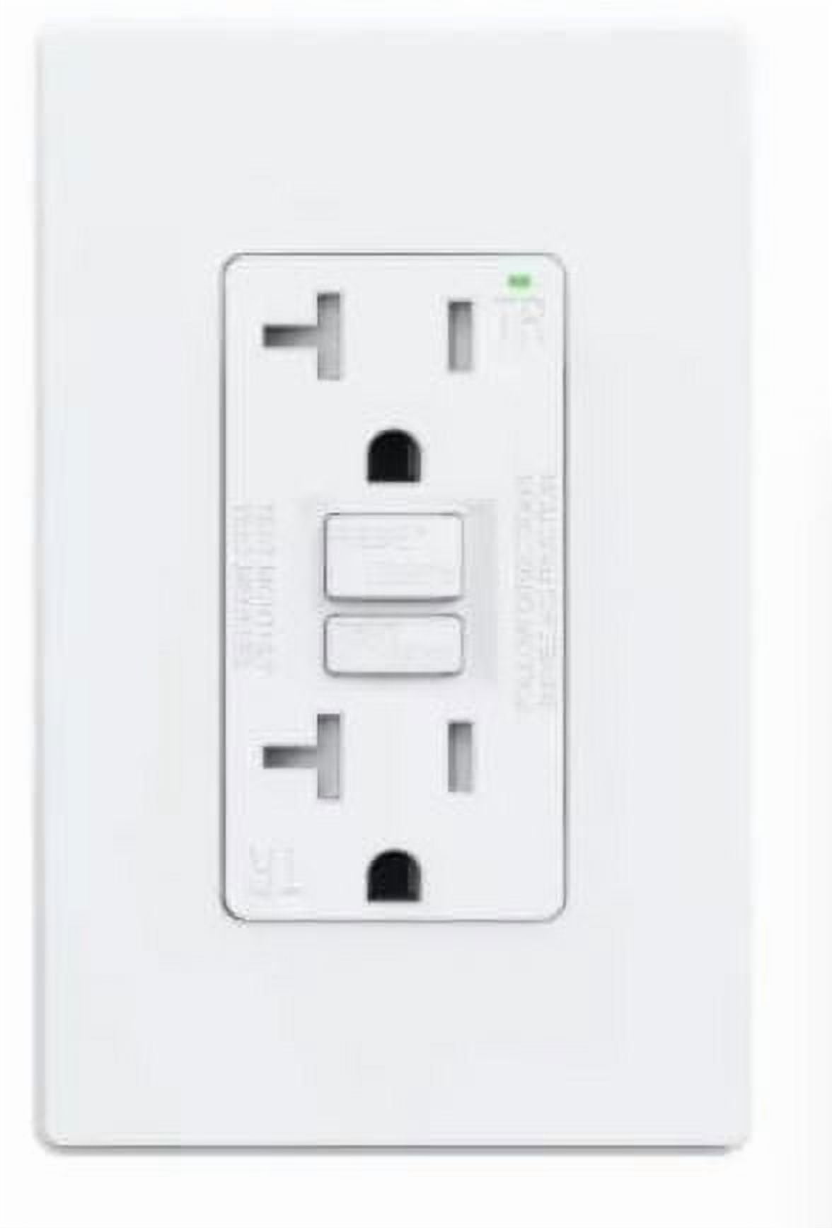 15AMP GFCI GFI Safety Outlet Receptacle w/ Wall Plate LED TR WR Self ...