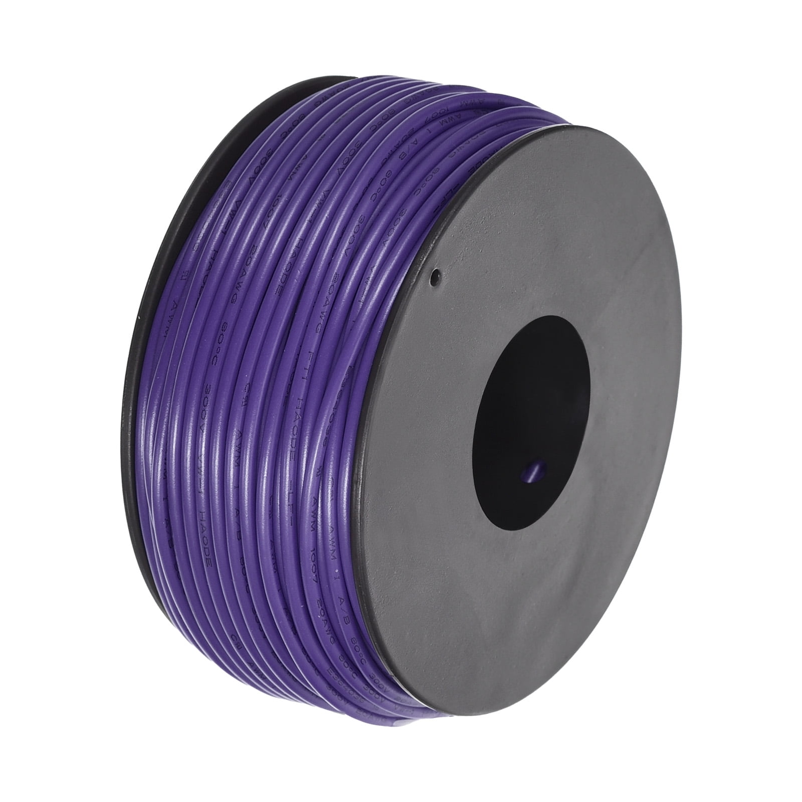 Uxcell 20AWG Stranded Wire Hookup 30M/100ft Purple, Electrical Wire ...