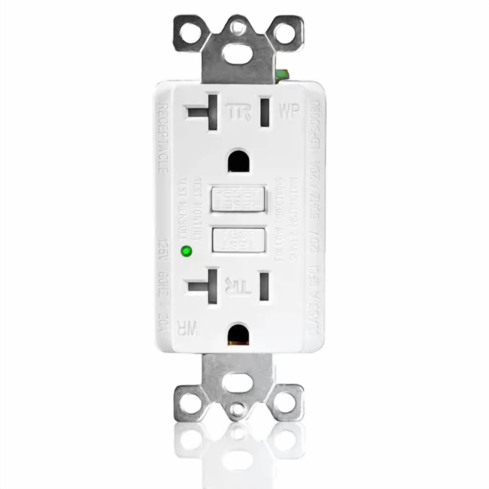 20Amp Gfci Outlet Gfi Receptacle Led Indicator Tr Wr With Wallplate For ...