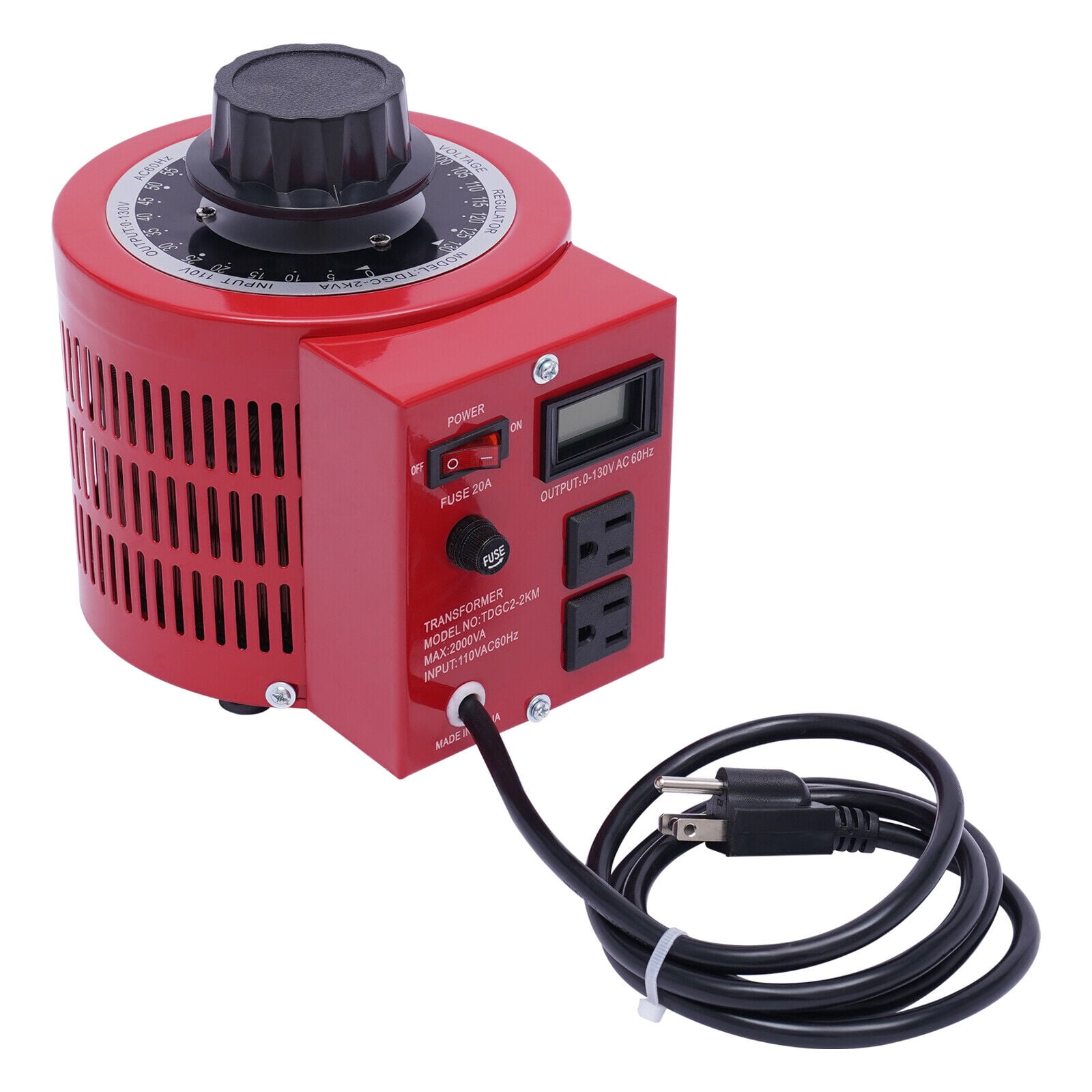 20Amp Variable Transformer 110V AC Voltage Regulator Metered 2000VA 0 ...