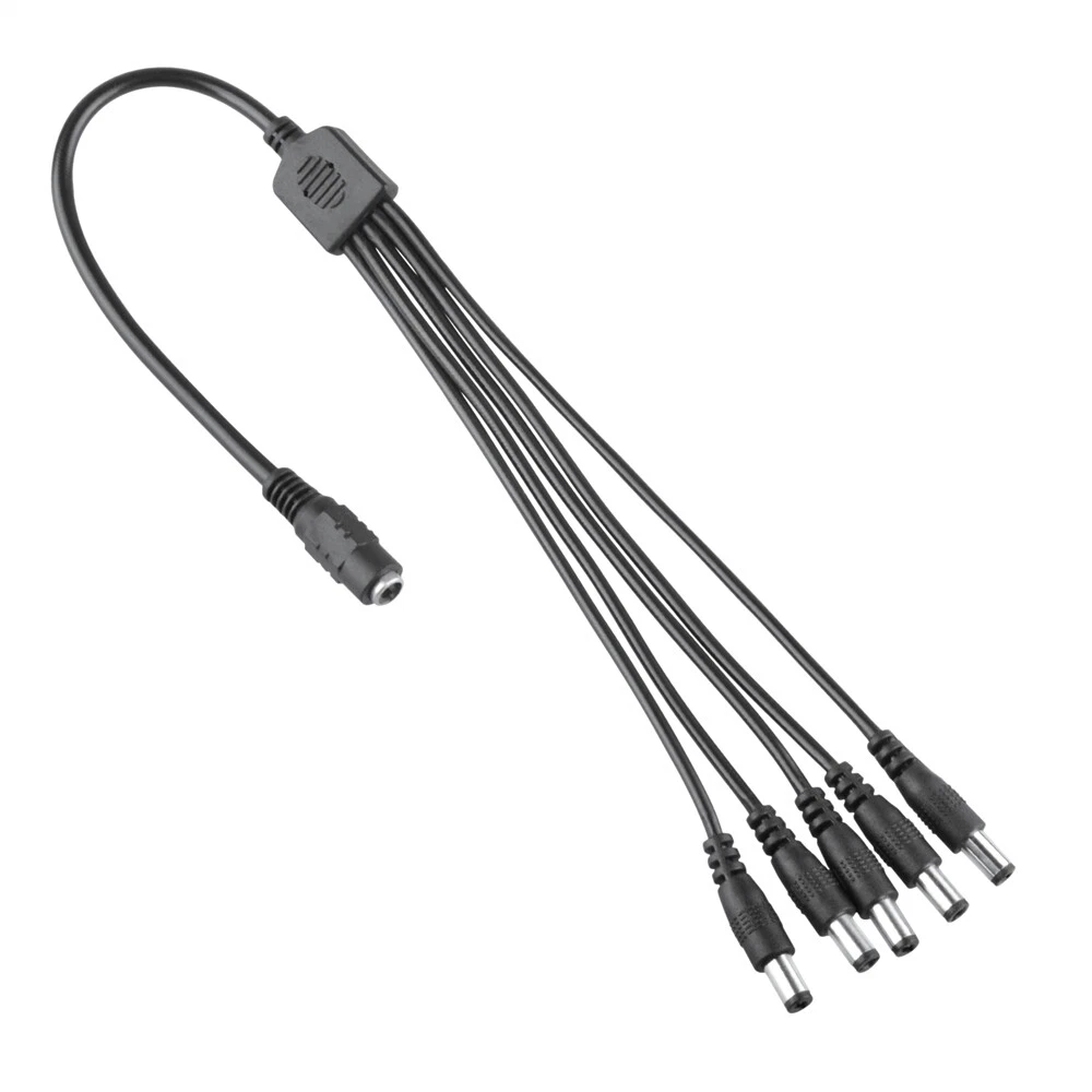 20Awg Cctv Security Camera 2.1Mm 1 To 5 Port Power Splitter Cable ...