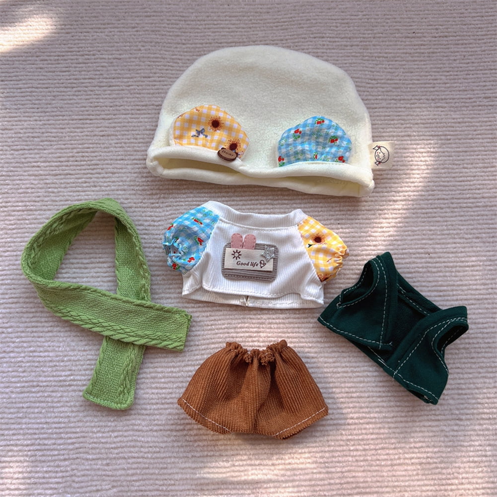 20CM Cotton Doll Clothes – Cute Overalls Dress Set, Doll Outfit for 20cm Dolls, Fashionable ...
