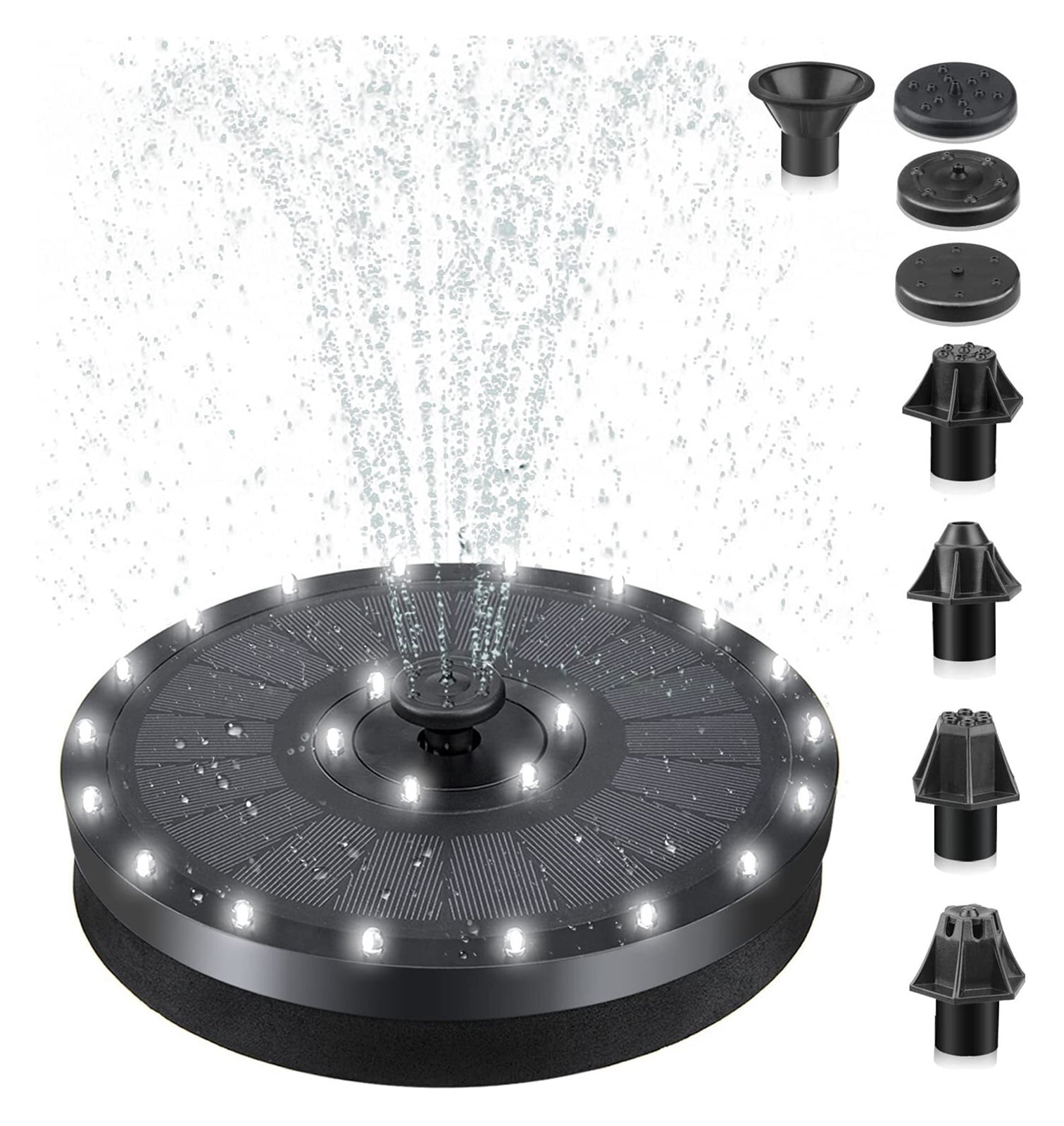 20CM Diameter 24Led 24LED Floating Solar Fountain 2000mAh Battery ...