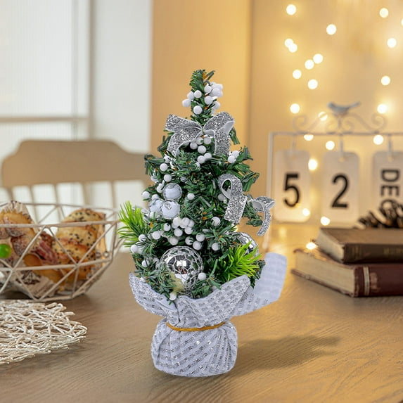 20CM Mini Christmas Tree for Desktop Decorations, PVC Material with ...
