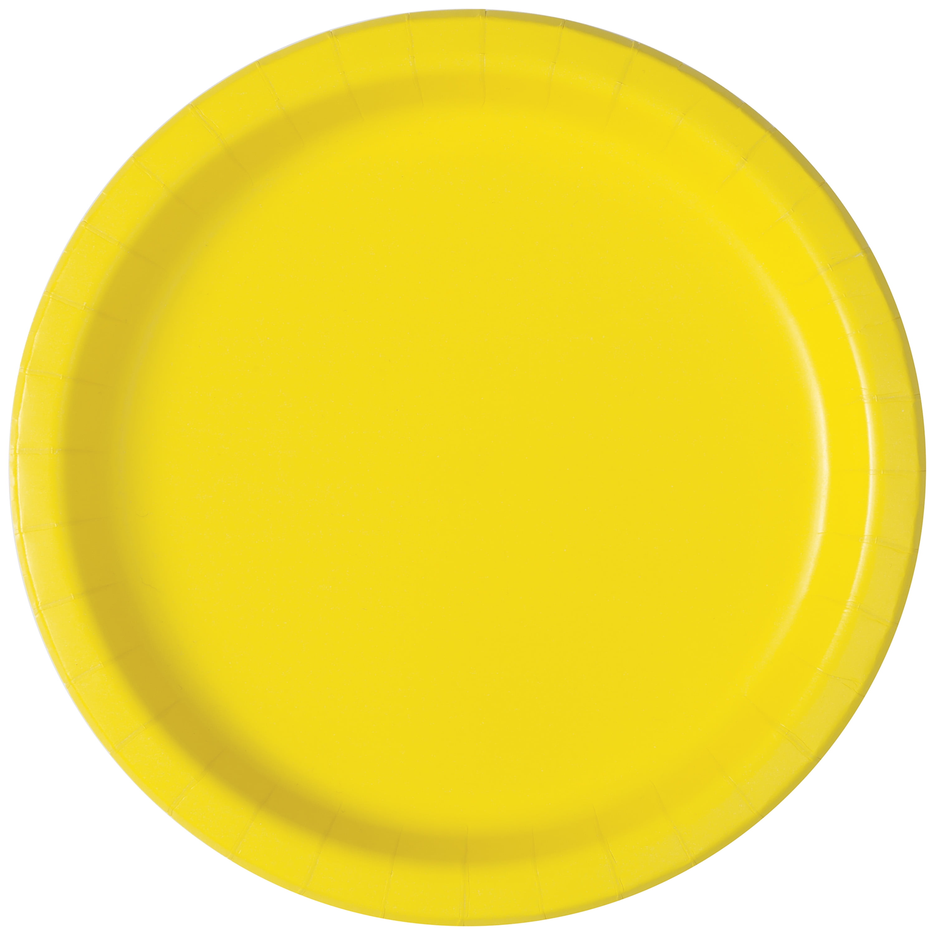 Way To Celebrate Neon Yellow Solid 9 Inch Dinner Plates, 20 Count for ...