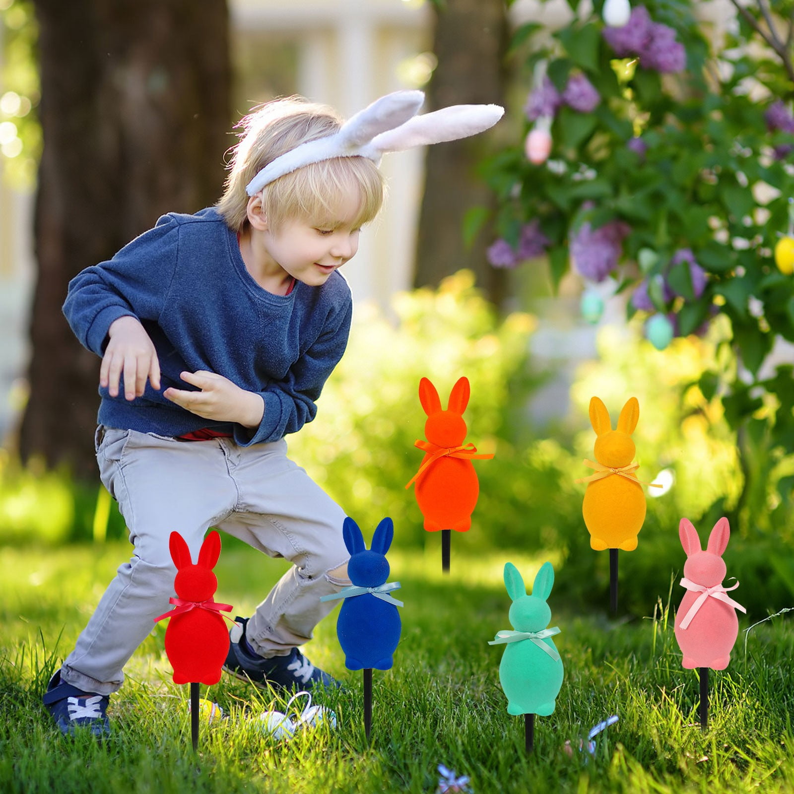 20Cm Easter Bunny Doll Ornaments With Bow, Dual-Purpose (Tabletop ...