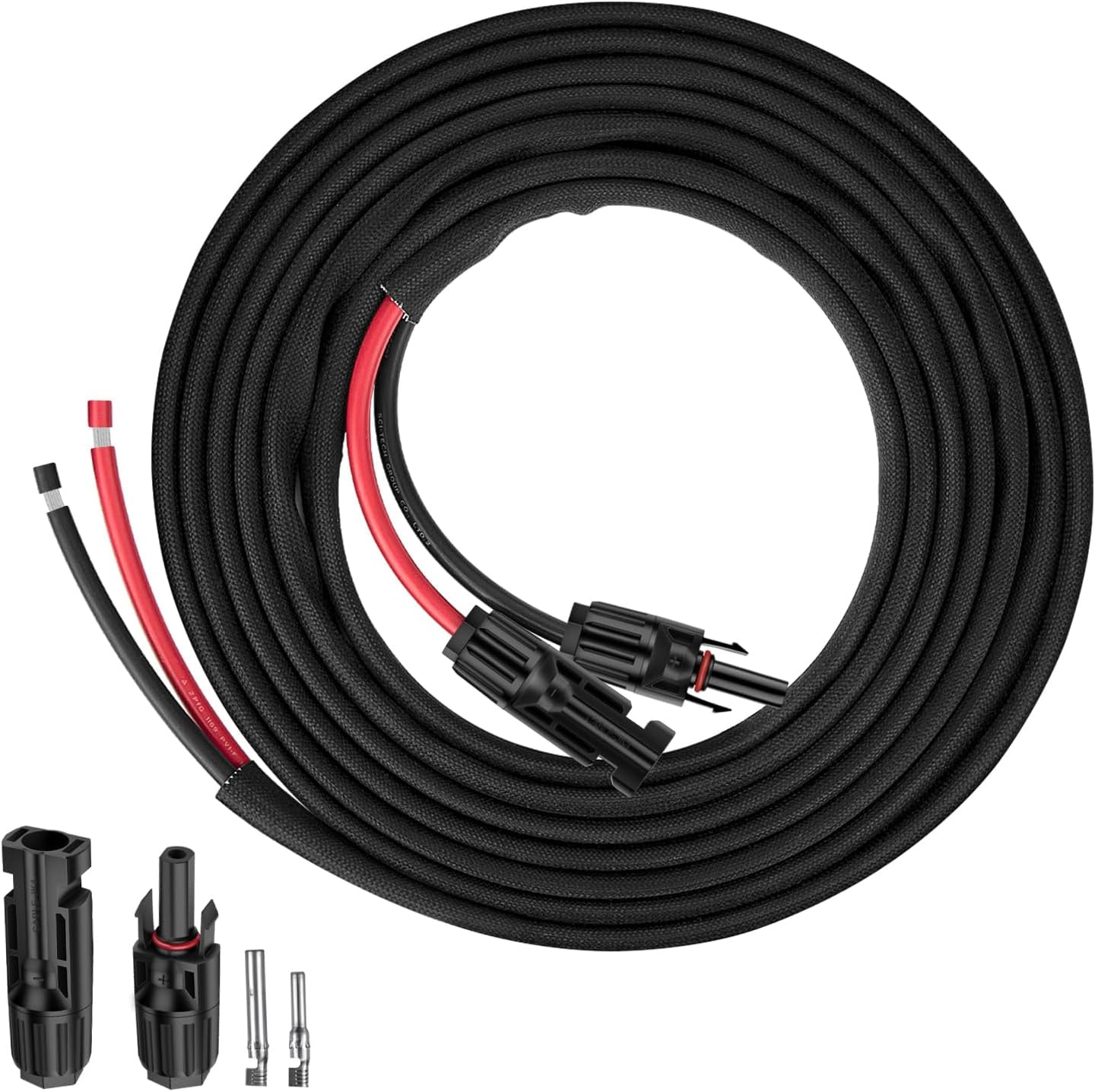20FT 10AWG Solar Panel Extension Cable with Extra Pair of Connector ...