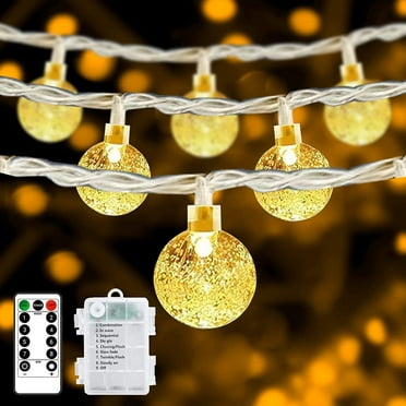 Globe String Lights,20Ft 40LEDs Hanging Fairy Lights Battery Operated ...