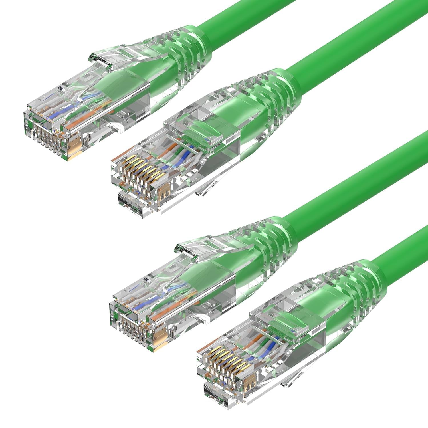 20FT Cat6 Patch Cables 2 Pack, Solid Pure Copper Patch Cord, Cat 6 ...