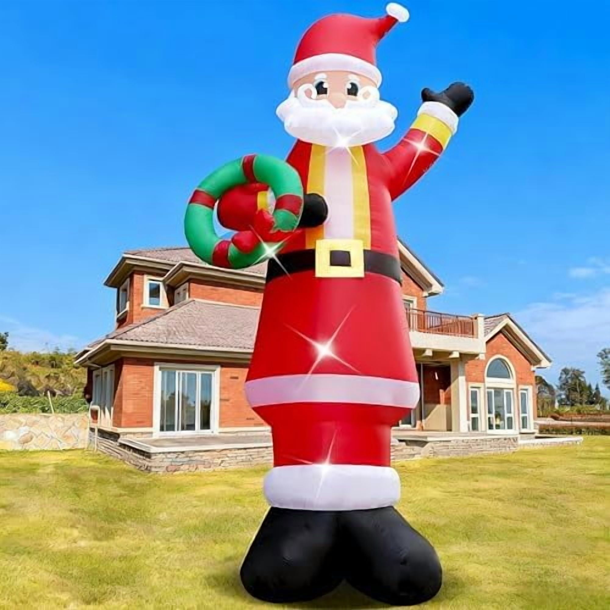 20FT Christmas Giant Inflatable Outdoor Decorations, Blow Up Santa ...