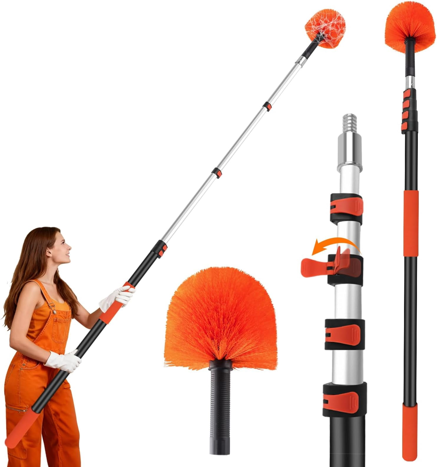 20FT Cobweb Duster with Extension Pole - High Reach Duster for High ...
