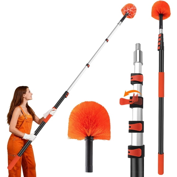 20FT Cobweb Duster with Extension Pole - High Reach Duster for High ...