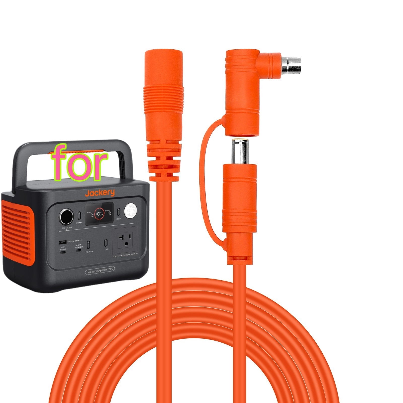 20FT Extension Cable for Jackery Explorer 240/300/500/1000/1500/2000 ...