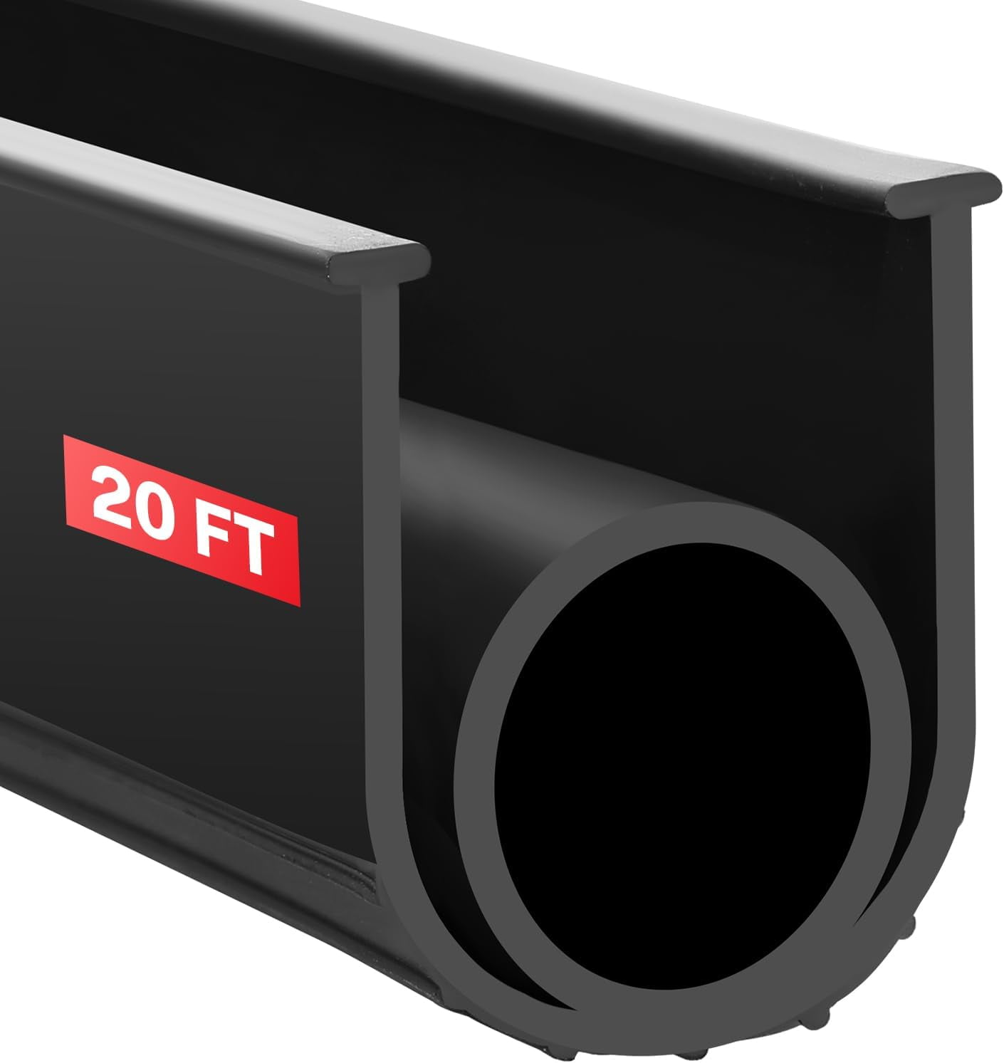 20FT Garage Door Seal Bottom Rubber, EPDM Weatherproof Strip, Universal ...