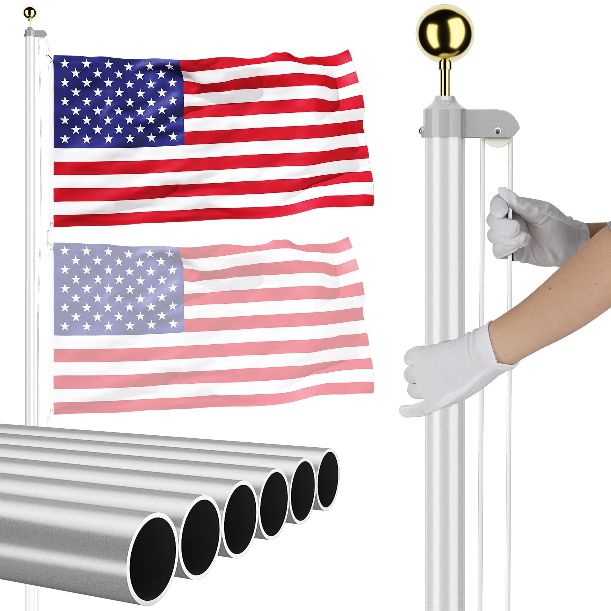Customer reviews for 20FT Heavy-Duty Aluminum Flag Pole Kit - Inground ...