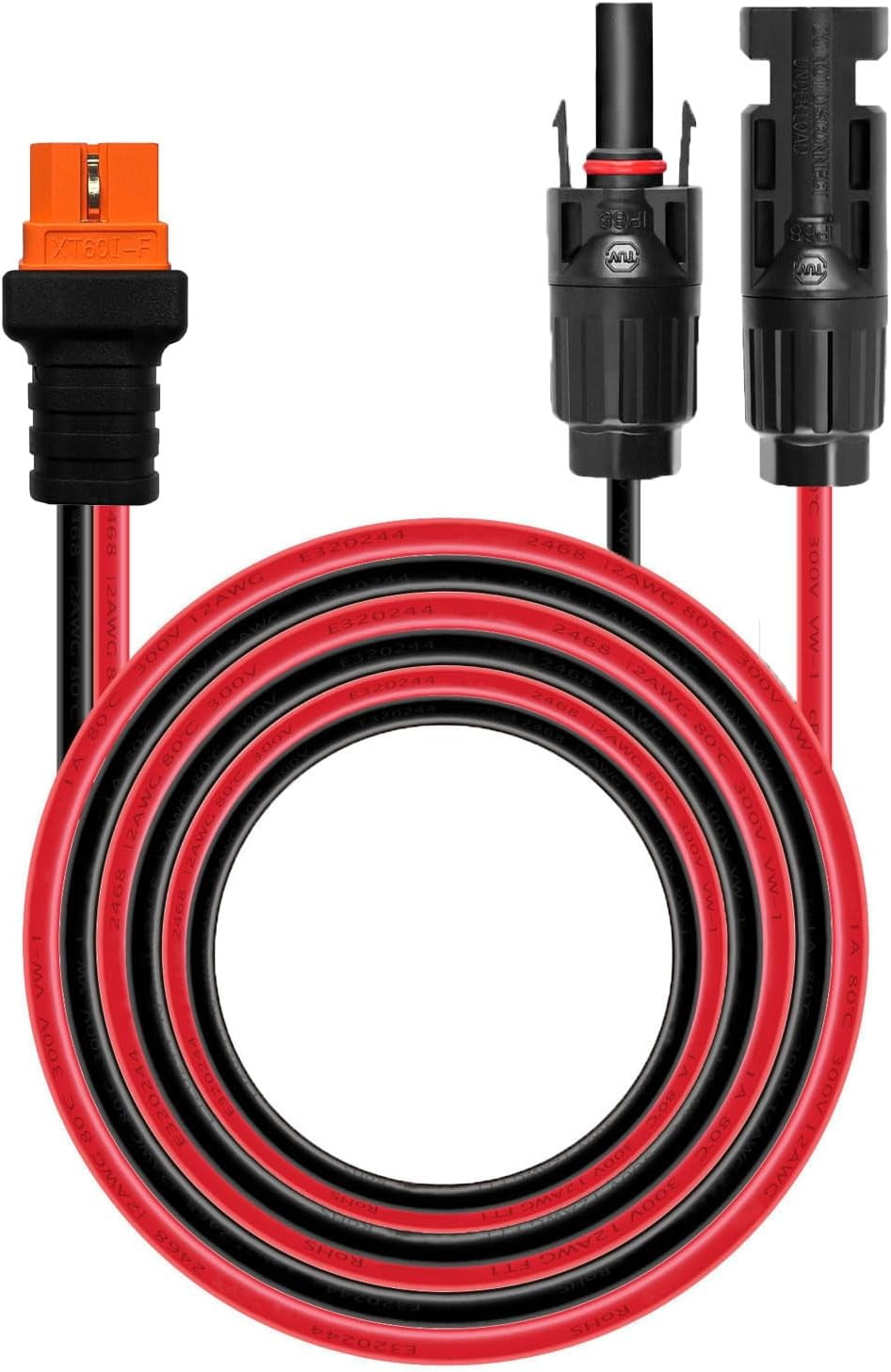 20FT Solar to XT60i Cable, 10AWG, Compatible with EcoFlow River , Solar ...