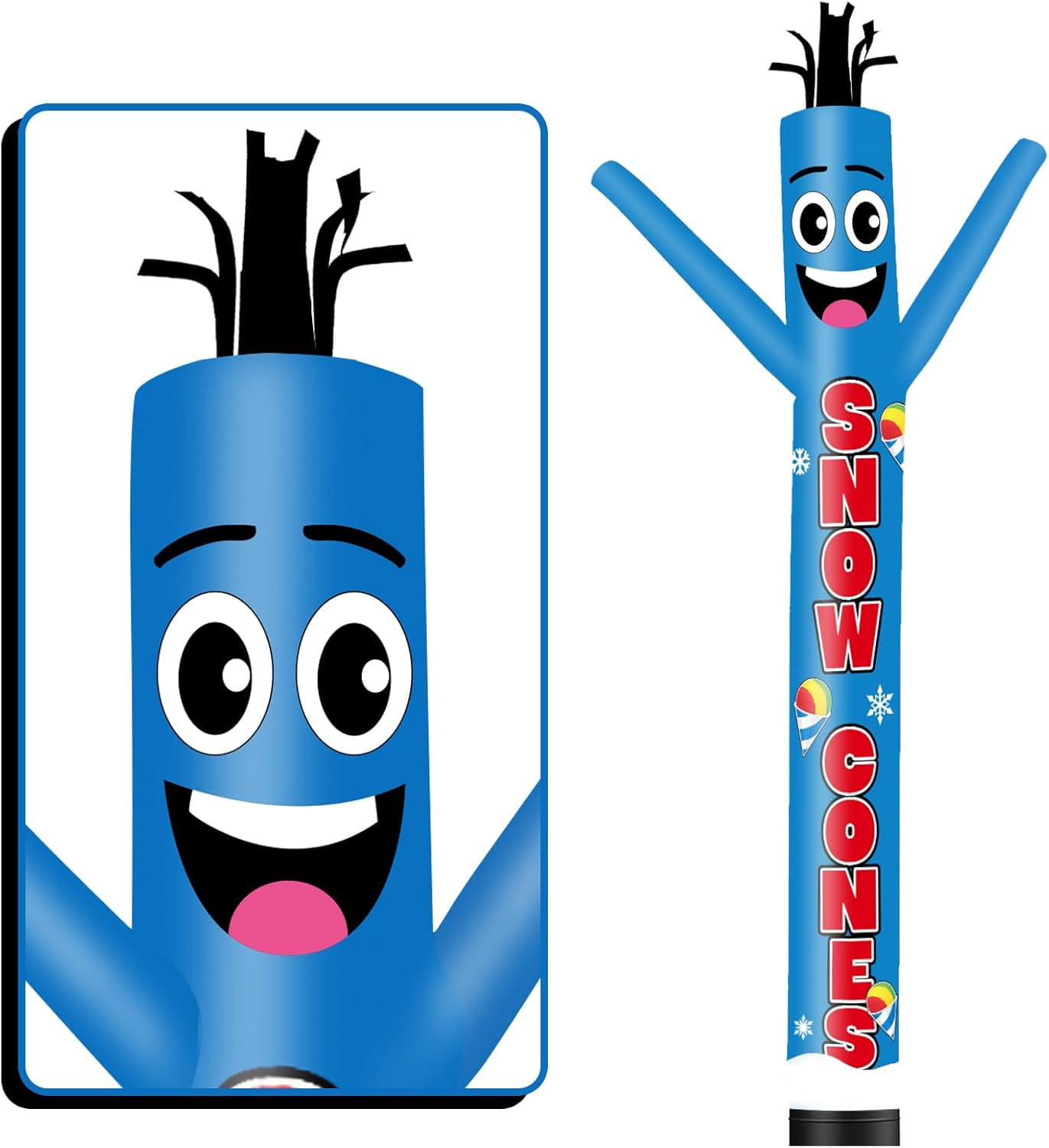 20FT Tall Inflatable Tube Man Snow Cones Wacky Wavy Dancing Guy (18 ...