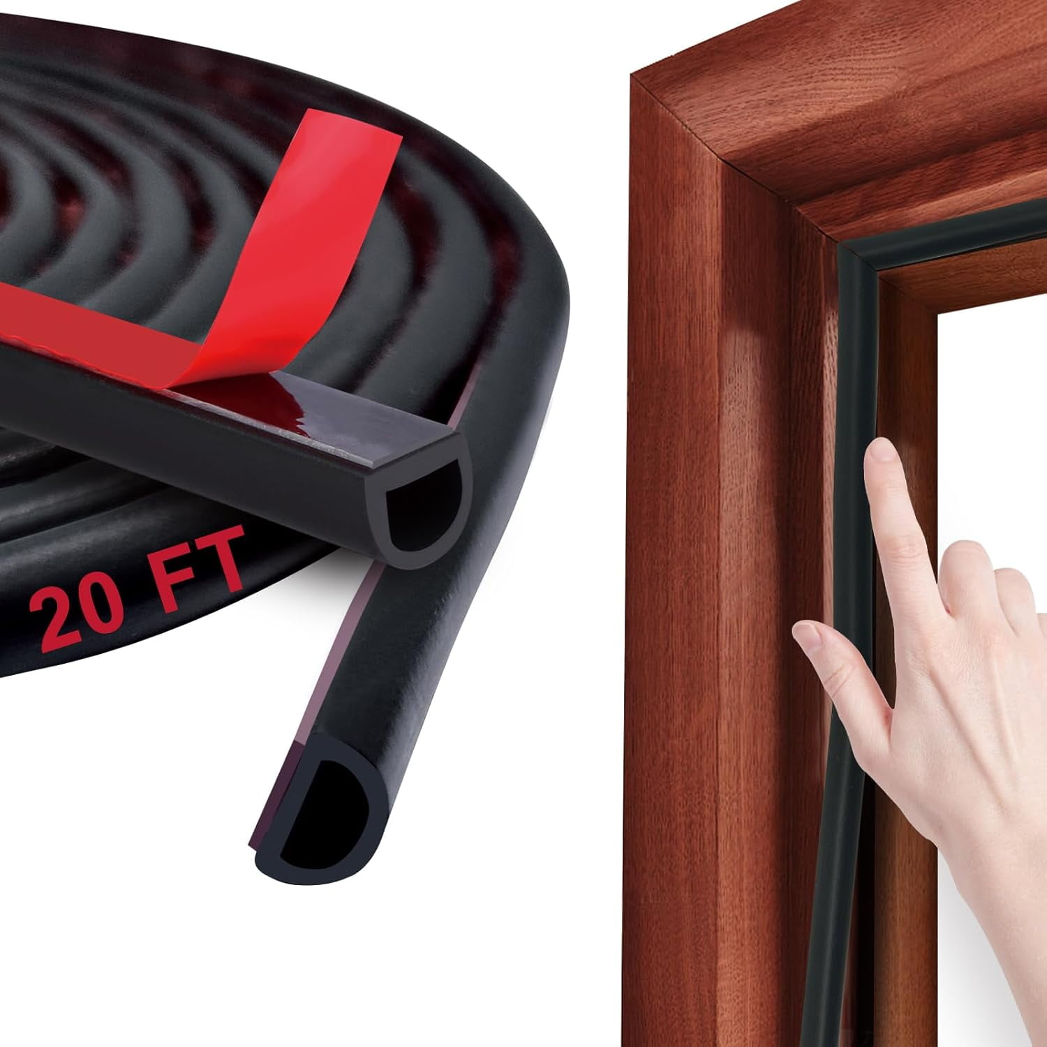 20FT Weather Stripping Door Seal - Self Adhesive Weather Insulation ...