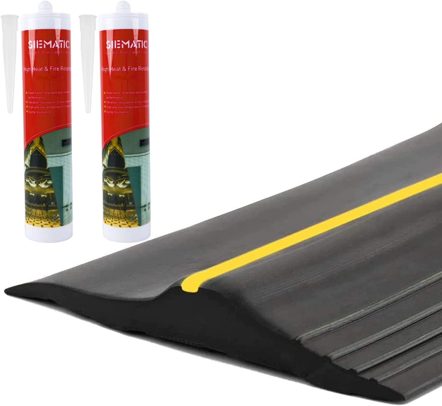 20Ft/6M Universal Garage Threshold Seal Strip with 300ml Black Sealants ...