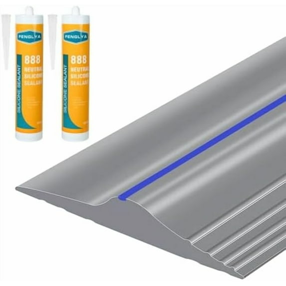 20Ft/6M Universal Garage Threshold Seal Strip with 300ml Black Sealants/Adhesives, Garage Door ...