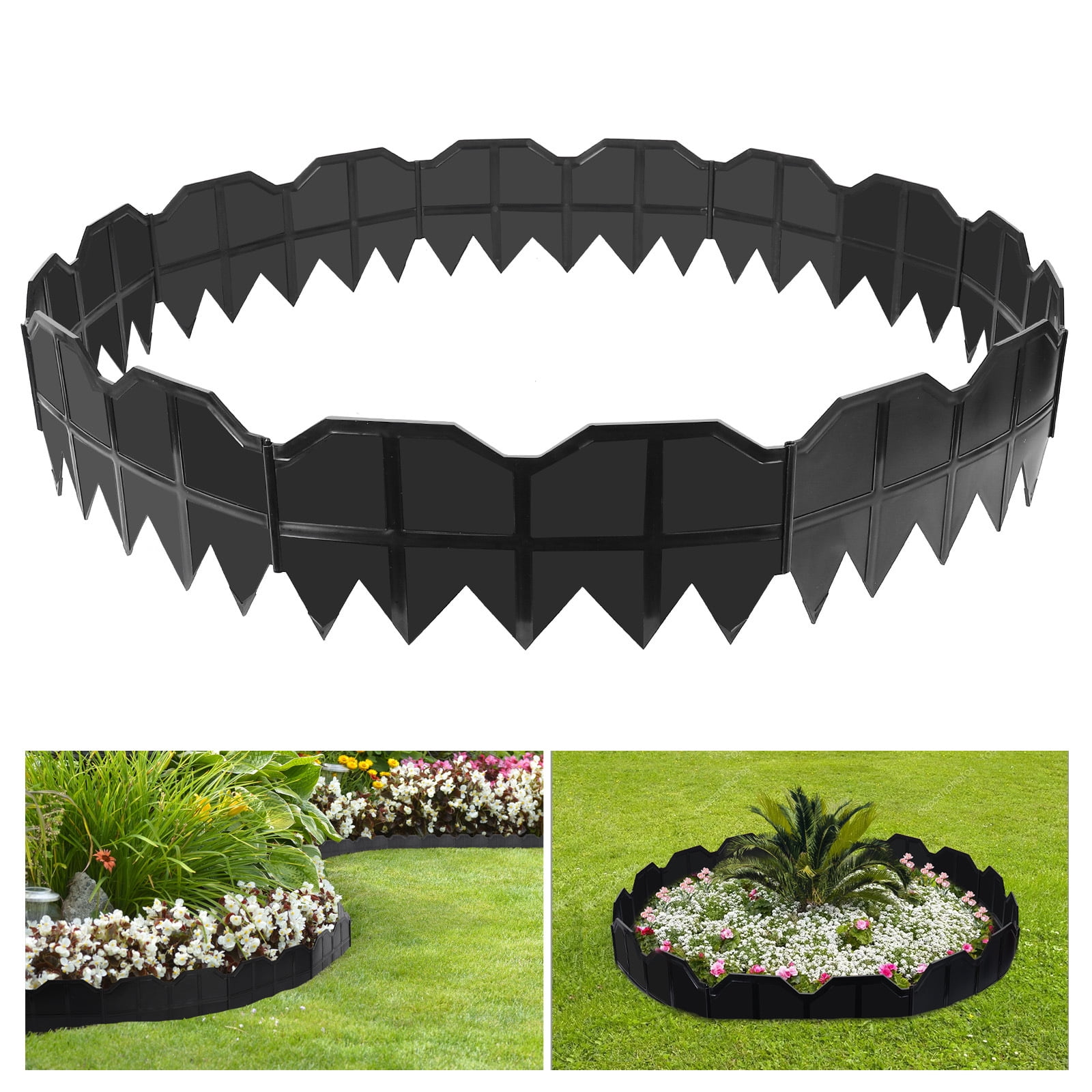 20Ft Landscape Edging, 20Pcs Garden Edging No Dig Interlocking, 5.7 ...