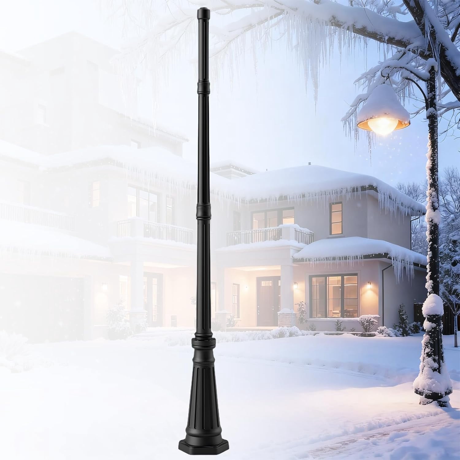 20Ft Tall Street Light Pole - Outdoor Metal Split Heavy Duty Street ...