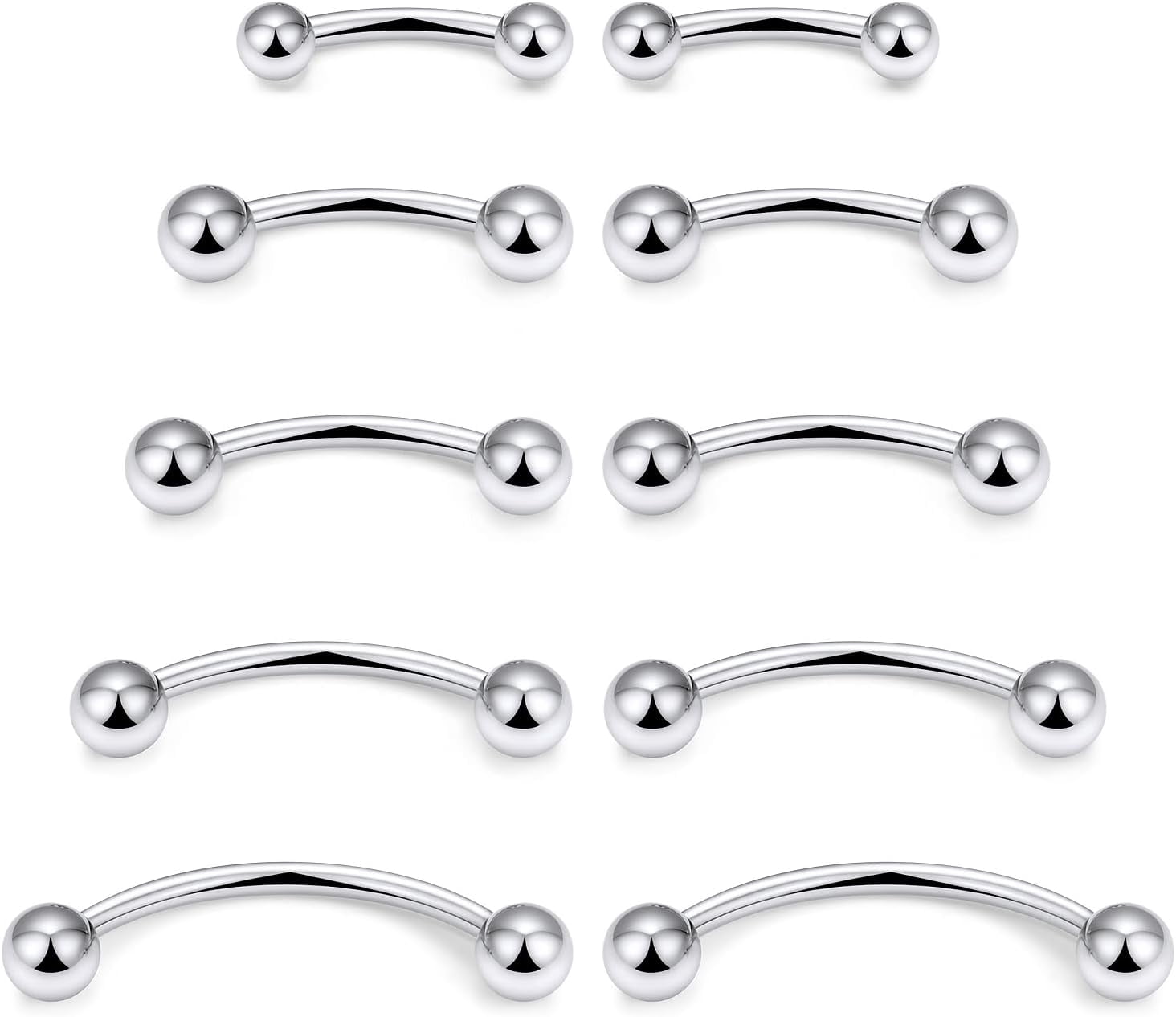 20G 18G 16G 14GTitanium Eyebrow Piercing Jewelry Curved Barbell Eyebrow ...