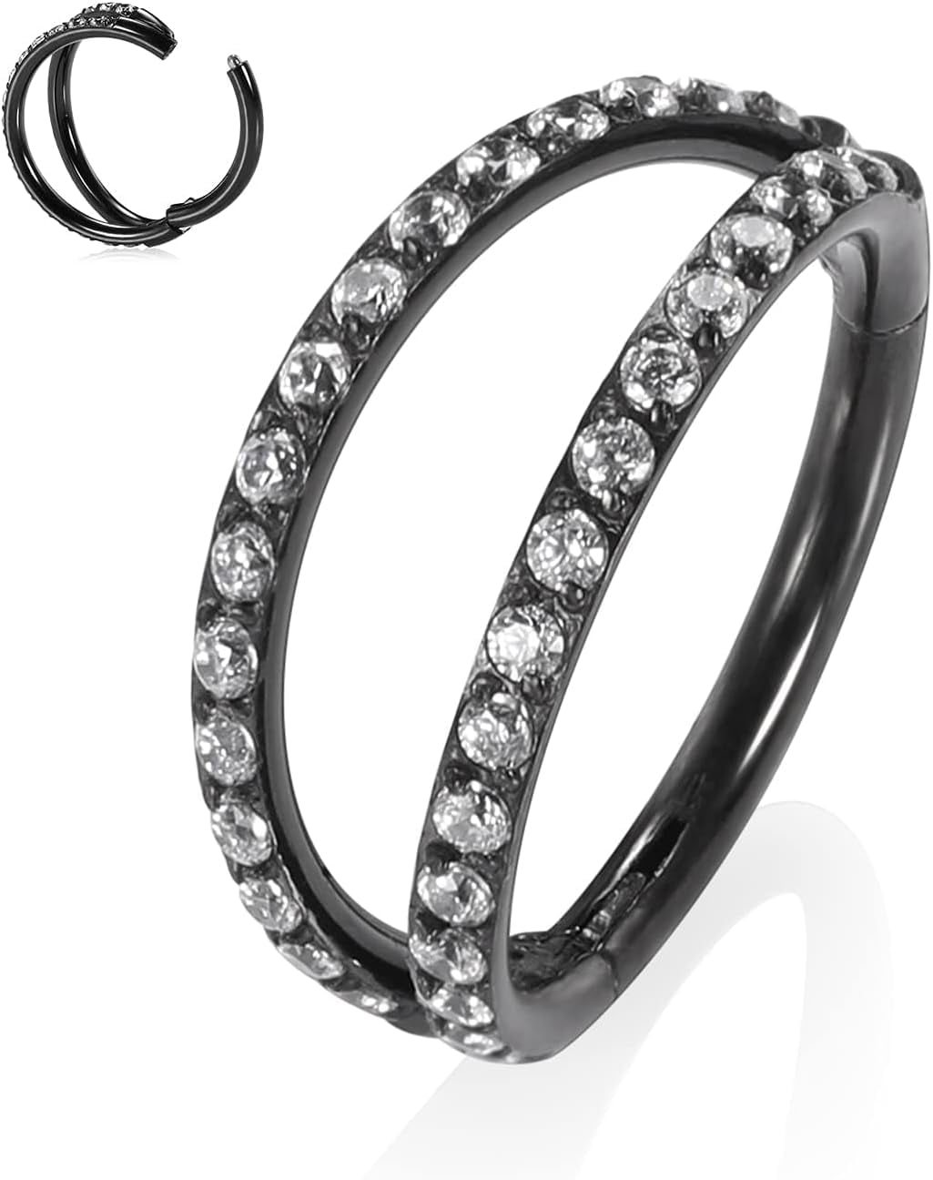 20G 18G 16G Double Nose Hoop Ring Helix Cartilage Conch Earring 316L ...