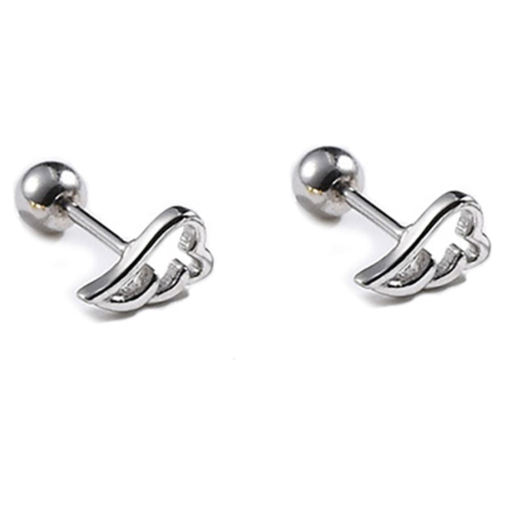 20G Angel Wing Cartilage Tiny Stud Earrings for Women Sterling Silver ...