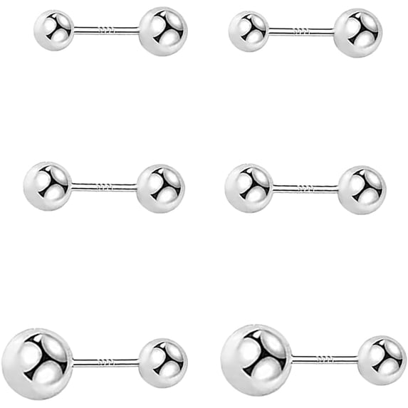 20G Minimalist Tiny Ball Bead Stud Earrings for Women 925 Sterling ...