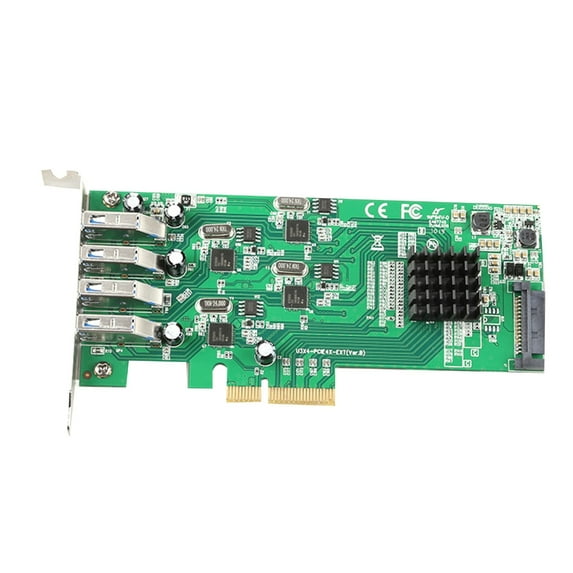 20Gbps USB PCIE 4X Expansion Card 4 Port USB to PCI-Express Controller ...
