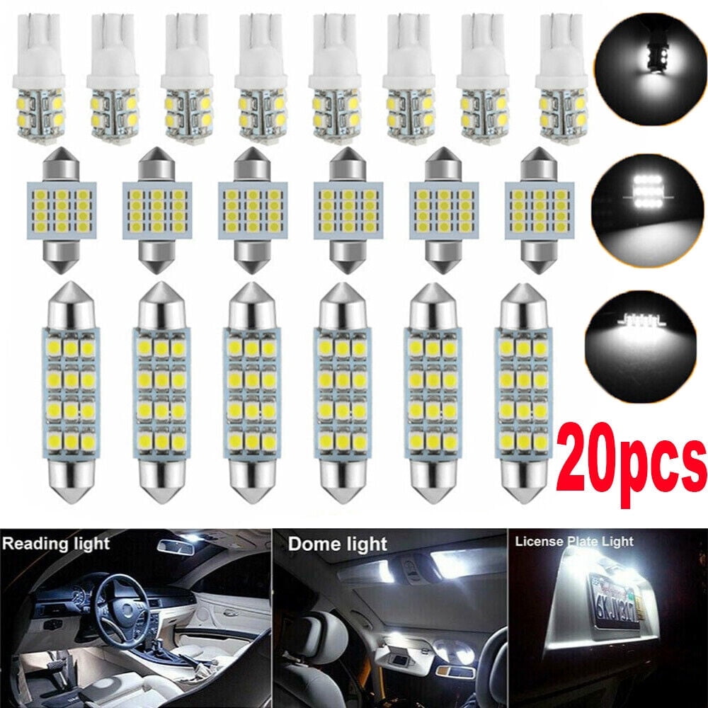 20In1 LED Interior Lights Bulbs Kit Car Trunk Dome License Plate Lamps ...