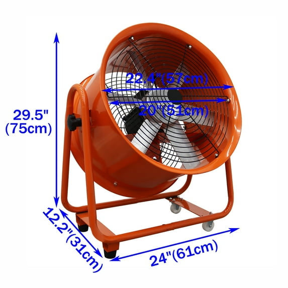 20Inch Axial Flow Fan Mobile Type Engineering Facilities Commercial ...