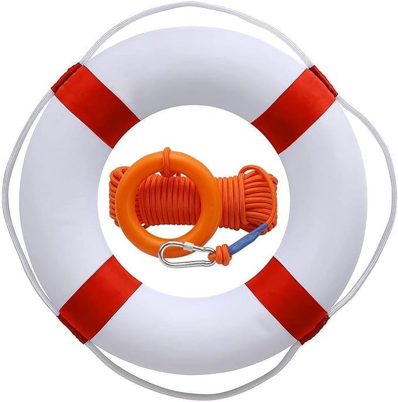 20Inch Life Preserver Ring and Water Floating Lifesaving Rope 98.4FT ...