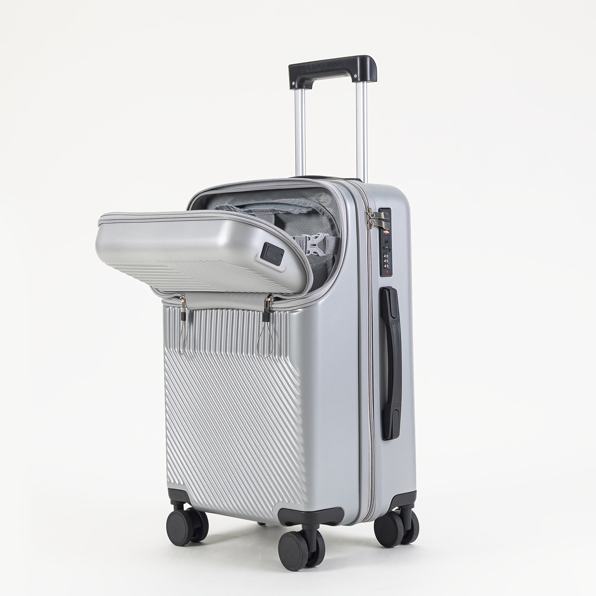 20Inch MultiFunctional Carry On Luggage with TSA Lock, USB Charging ...