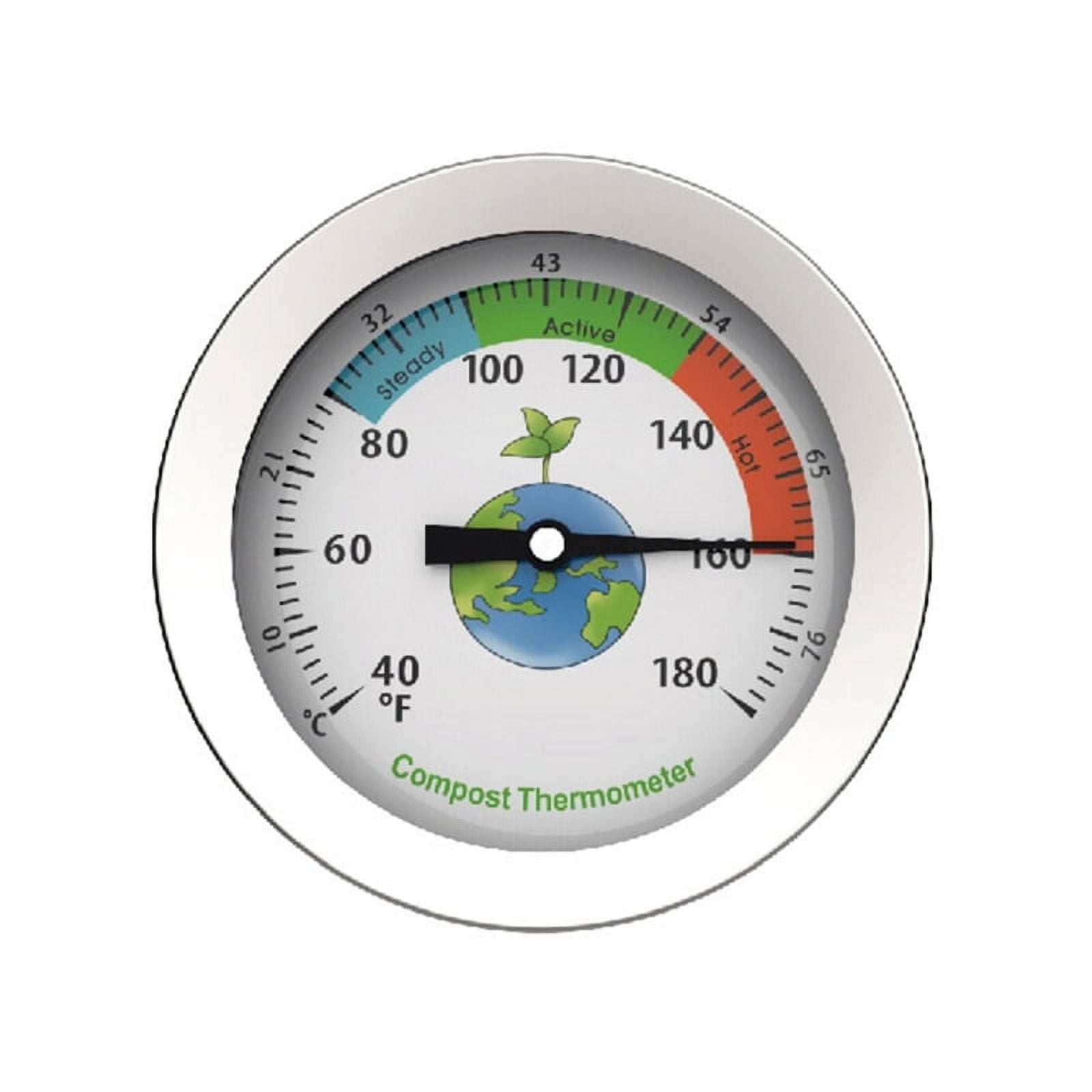 20Inch Soil & Compost Thermometer with DialDisplay Gaige, 10°C~76°C 40 ...